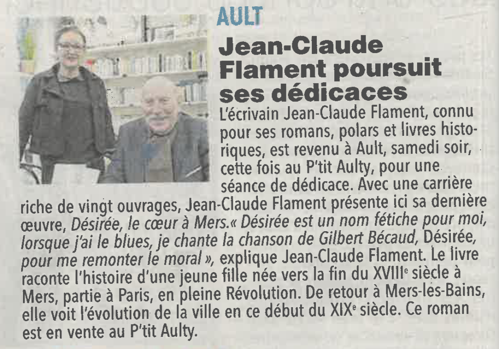 JEAN CLAUDE FLAMENT POURSUIT SES DÉDICACES| Commune d'Ault