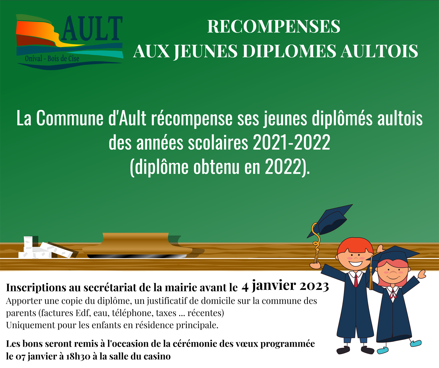 DES RÉCOMPENSES POUR LES JEUNES DIPLOMÉS AULTOIS | Commune d'Ault